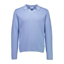 Strickpullover LINDBERGH "LINDBERGH Strickpullover", Herren, Gr. M, soft blau, Obermaterial: 80% Baumwolle, 20% Polyester, V-Ausschnitt, Pullover