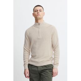 Troyer Blend "BHCodford", Herren, Gr. XL, grau (oyster gray), Feinstrick, 100% Baumwolle, unifarben, regular fit h&uuml;ftlang, ohne Ausschnitt, eingesetzt, Pullover Troyer, Schicker Pullover mit Rei&szlig;verschlusskragen