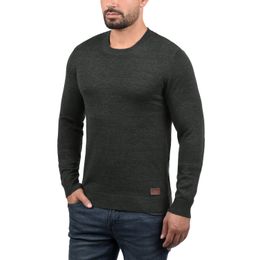 Strickpullover Blend "BHLars", Herren, Gr. XXL, charcoal, Feinstrick, 50% Baumwolle, 50% Polyester, unifarben, regular fit, Rundhals, eingesetzt, Pullover Strickpullover, Strickpullover mit aufgestickten Ellenbogenpatches