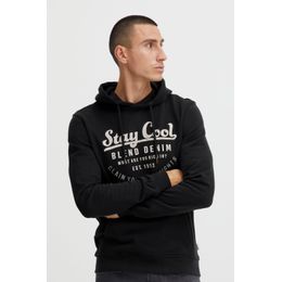 Kapuzenpullover Blend "BHSweatshirt", Herren, Gr. XL, schwarz, Sweatware, 100% Baumwolle, bedruckt, regular fit normal, ohne Ausschnitt, eingesetzt, Pullover, Lässiger Hoodie mit Kapuze