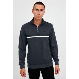 Troyer Blend "BHJannes", Herren, Gr. L, blau (marineblaus), Feinstrick, 100% Baumwolle, gestreift, regular fit normal, ohne Ausschnitt, eng, Pullover Troyer, Feinstrick Troyer mit Rei&szlig;verschluss