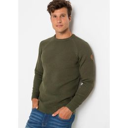 Strickpullover bonprix, Herren, Gr. 56/58 (XL), gr&uuml;n (dunkeloliv), Obermaterial: 70% Baumwolle, 30% Polyester, regular fit, Pullover Strickpullover