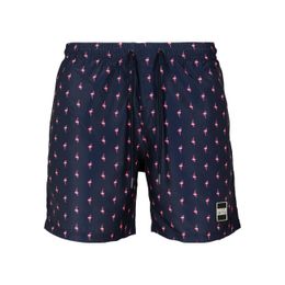 Badeshorts Urban Classics "Urban Classics Herren Pattern Swim Shorts", Herren, Gr. L, US-Größen, flamingo, 100% Polyester, Badehosen