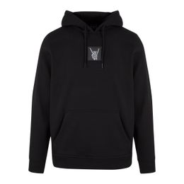 Kapuzensweatshirt MisterTee "MisterTee Herren Skelett Patch Hoody", Herren, Gr. S, schwarz, 65% Baumwolle, 35% Polyester, bedruckt, Sweatshirts