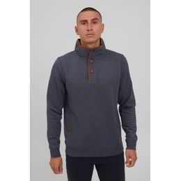 Troyer Blend "BHAchilias", Herren, Gr. L, navy, Sweatware, 60% Baumwolle, 40% Polyester, unifarben, regular fit, ohne Ausschnitt, eingesetzt, Pullover, Sweatshirt mit Stehkragen