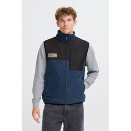 Fleeceweste Blend "BHMasis", Herren, Gr. M, marineblaus, Fleece, 100% Polyester, colorblocking, normal normal, Westen Fleeceweste, Gem&uuml;tliche Fleeceweste mit Stehkragen