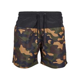 Urban Classics Herren Badeshorts "Urban Classics Herren Block Swim Shorts"blk, woodcamo, Gr. M, 100% Polyamid, Badehosen