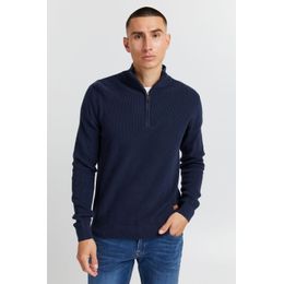 Troyer Blend "BHCodford", Jungen, Gr. XL, marineblaus, Feinstrick, 100% Baumwolle, unifarben, regular fit h&uuml;ftlang, ohne Ausschnitt, eingesetzt, Pullover Troyer, Schicker Pullover mit Rei&szlig;verschlusskragen