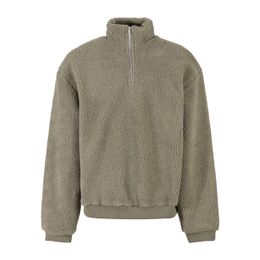 Kapuzensweatshirt Urban Classics "Urban Classics Oversized Teddy Troyer", Herren, Gr. M, palegr&uuml;n, 100% Polyester, unifarben, Sweatshirts