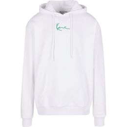 Kapuzensweatshirt Karl Kani "Karl Kani Small Signature Green Logo Hoodie", Herren, Gr. L, wei&szlig;, 100% Baumwolle, Sweatshirts