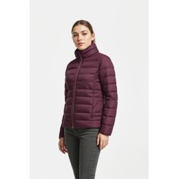 Steppjacke Only "ONLABBIE QUILTED JACKET OTW ZL", Damen, Gr. S, rot (burgundy), Web, Obermaterial: 100% Polyamid, unifarben, regular fit hüftlang, Jacken Steppjacke