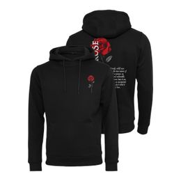 Kapuzensweatshirt MisterTee "MisterTee Herren Wild Rose Hoody", Herren, Gr. S, schwarz, 100% Baumwolle, bedruckt, Sweatshirts