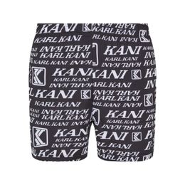 Badeshorts Karl Kani "Karl Kani Herren KM241-055-1 Retro Embro Swim Shorts", Herren, Gr. S, US-Gr&ouml;&szlig;en, schwarz, wei&szlig;, 100% Polyester, Badehosen Badeshorts