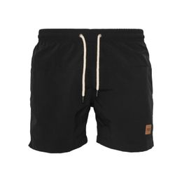 Badeshorts Urban Classics "Urban Classics Herren Block Swim Shorts", Herren, Gr. 4XL, US-Gr&ouml;&szlig;en, blk, blk, 100% Polyamid, Badehosen Badeshorts