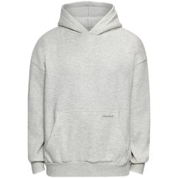 Kapuzensweatshirt DROPSIZE "Dropsize Herren Dropsize Bazix Republiq SUPER HEAVY BLANK HOODIE", Herren, Gr. L, grau mel, 70% Baumwolle, 30% Polyester, unifarben, Sweatshirts