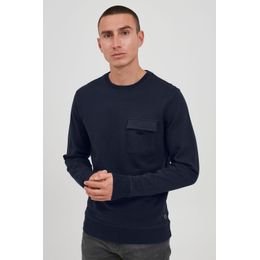 Longpullover Blend "BHOskari", Herren, Gr. XL, marineblaus, Sweatware, 100% Baumwolle, unifarben, regular fit normal, Rundhals, eng, Pullover Longpullover, Sweatshirt mit Brusttasche