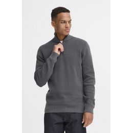 Stehkragenpullover Blend "BHBAAL HALF ZIPP KNIT", Herren, Gr. S, grau (iron gate), Strick, Obermaterial: 70% Baumwolle, 30% Nylon, unifarben, regular fit h&uuml;ftbedeckend, hoch geschlossener Ausschnitt, Strickb&uuml;ndchen, Pullover Stehkragenpullover