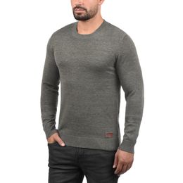 Strickpullover Blend "BHLars", Herren, Gr. XXL, zink mix, Feinstrick, 50% Baumwolle, 50% Polyester, unifarben, regular fit, Rundhals, eingesetzt, Pullover Strickpullover, Strickpullover mit aufgestickten Ellenbogenpatches