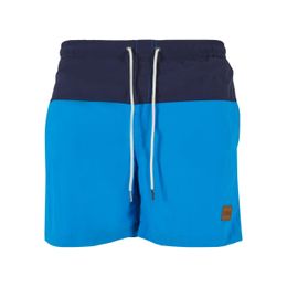 Badeshorts Urban Classics "Urban Classics Herren Block Swim Shorts", Herren, Gr. 4XL, US-Größen, nvy, tur, 100% Polyamid, Badehosen Badeshorts