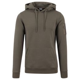 Sweatshirt Urban Classics "Urban Classics Herren Sweat Bomber Hoody", Herren, Gr. M, olive, 65% Baumwolle, 35% Polyester, unifarben, Sweatshirts Sweatshirt