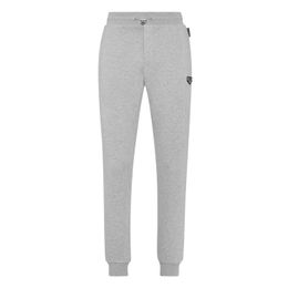 Jogginghose Philipp Plein "Iconic Plein", Herren, Gr. 3XL, US-Größen, 10, grau, Obermaterial: 100% Baumwolle, Hosen