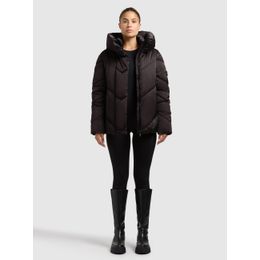Steppjacke Khujo "OLSA2", Damen, Gr. XXL, schwarz, 100% Polyester, unifarben, eingesetzt elastischer Bund mit Windstopper, Jacken Steppjacke