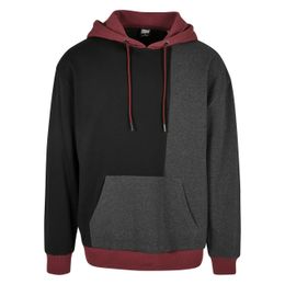 Kapuzensweatshirt Urban Classics "Urban Classics Herren Oversized Color Block Hoody", Herren, Gr. S, schwarz, charcoal, 65% Baumwolle, 35% Polyester, Sweatshirts