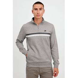 Troyer Blend "BHJannes", Herren, Gr. L, stone mix, Feinstrick, 100% Baumwolle, gestreift, regular fit normal, ohne Ausschnitt, eng, Pullover Troyer, Feinstrick Troyer mit Rei&szlig;verschluss