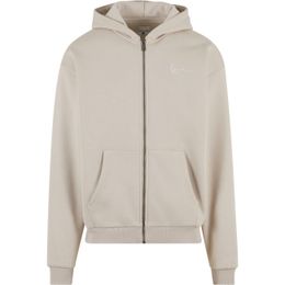 Kapuzensweatshirt Karl Kani "Karl Kani KK Small Signature Essential Ziphoodie", Herren, Gr. XL, beige, 80% Baumwolle, 20% Polyester, Sweatshirts