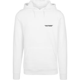 Kapuzensweatshirt MisterTee "MisterTee Herren Out$ide Hoody", Herren, Gr. S, weiß, 65% Baumwolle, 35% Polyester, bedruckt, Sweatshirts