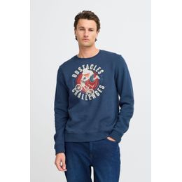 Rundhalspullover Blend "BHSweatshirt", Herren, Gr. L, blau (marineblaus), Sweatware, 60% Baumwolle, 40% Polyester, bedruckt, regular fit normal, Rundhals, eingesetzt, Pullover, Lässiger Sweatpullover mit Print