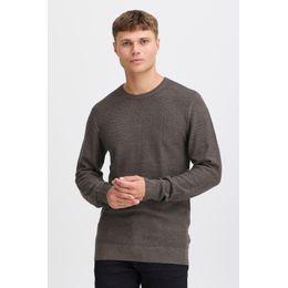 Strickpullover Blend "BHMGOAR", Herren, Gr. L, charcoal mix, Feinstrick, 100% Baumwolle, unifarben, Basic, regular fit normal, Rundhals, eingesetzt, Pullover, Stilvoller Strickpullover