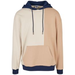 Urban Classics Herren Kapuzensweatshirt "Urban Classics Herren Oversized Color Block Hoody"softseagrass, unionbeige, Gr. L, 65% Baumwolle, 35%