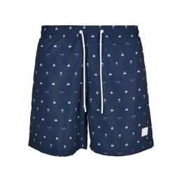 Badeshorts Urban Classics "Urban Classics Herren Pattern Swim Shorts", Herren, Gr. 4XL, US-Gr&ouml;&szlig;en, skullandyacht aop, 100% Polyester, Badehosen Badeshorts