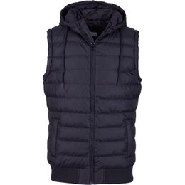 Jerseyweste Urban Classics "Urban Classics Herren Small Bubble Hooded Vest", Herren, Gr. M, schwarz, schwarz, 100% Polyamid, Westen