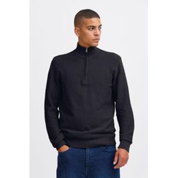 Troyer Blend "BHPullover", Herren, Gr. XXL, schwarz, Feinstrick, 100% Baumwolle, unifarben, slim fit normal, ohne Ausschnitt, Pullover, Stilvoller Troyer mit Reißverschluss