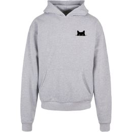 Kapuzensweatshirt Merchcode "Merchcode Halloween - Cat Hoody", Herren, Gr. M, grau, 100% Baumwolle, bedruckt, Sweatshirts