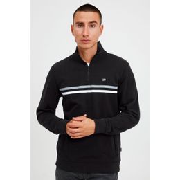 Troyer Blend "BHJannes", Herren, Gr. XL, schwarz, Feinstrick, 100% Baumwolle, gestreift, regular fit normal, ohne Ausschnitt, eng, Pullover Troyer, Feinstrick Troyer mit Rei&szlig;verschluss