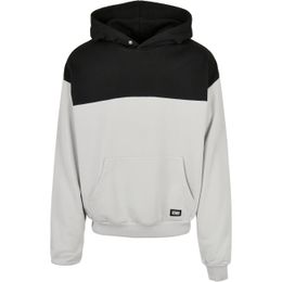 Sweatshirt Urban Classics "Urban Classics Herren Upper Block Hoody", Herren, Gr. XXL, lightasphalt, schwarz, 65% Baumwolle, 35% Polyester, Sweatshirts Sweatshirt