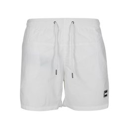 Badeshorts Urban Classics "Urban Classics Herren Block Swim Shorts", Herren, Gr. 4XL, US-Größen, weiß, 100% Polyamid, Badehosen
