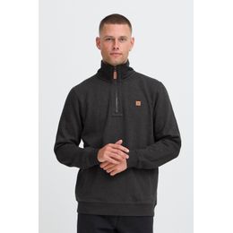 Troyer Blend "BHPomes", Herren, Gr. 3XL, charcoal mix, Sweatware, 60% Baumwolle, 40% Polyester, unifarben, normal normal, hoch geschlossener Ausschnitt, Pullover Troyer, Klassischer Sweat-Troyer mit Taschen