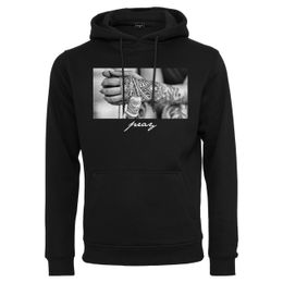 Hoodie MisterTee "MisterTee Herren Pray 2.0 Hoody", Herren, Gr. XL, schwarz, 65% Baumwolle, 35% Polyester, unifarben, Sweatshirts Hoodie