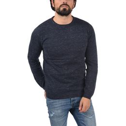 Blend Damen Strickpullover "BHAdrian"schwarz navy, Gr. L, unifarben, Feinstrick, 100% Baumwolle, Pullover, Strickpullover aus Feinstrick