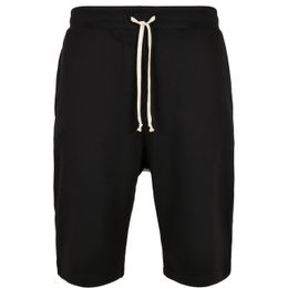 Sweatshorts Urban Classics "Urban Classics Herren Low Crotch Sweatshorts", Herren, Gr. L, US-Größen, schwarz, 65% Baumwolle, 35% Polyester, unifarben, loose fit, Hosen Sweatshorts