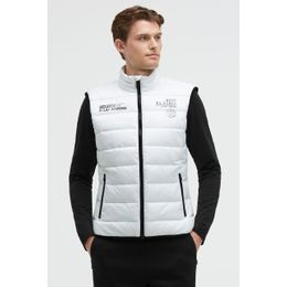 Steppweste CAMP DAVID, Herren, Gr. XL, wei&szlig;, Material Vorderteil: 100% Polyester, Material R&uuml;ckenteil: 97% Polyester, 3% Elasthan, Futter: 100% Polyester, F&uuml;llung: 100% Polyester, bedruckt, regular fit normal, Westen Steppweste, mit elastischem Saumabschluss