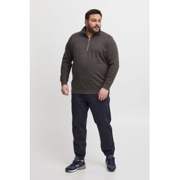 Troyer Blend "BHAliere Big & Tall", Damen, Gr. 5XL, charcoal mix, Sweatware, 60% Baumwolle, 40% Polyester, unifarben, regular fit normal, Rundhals, eingesetzt, Pullover Troyer, Stilvoller Sweat-Troyer mit Stehkragen