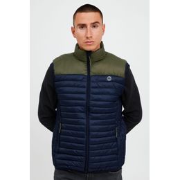 Steppweste Blend "BHKaliko", Herren, Gr. L, blau (marineblaus), 100% Nylon, unifarben, regular fit normal, Westen Steppweste, Colorblock-Steppweste