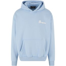 Kapuzensweatshirt DROPSIZE "Dropsize Herren Heavy Oversize DWF Hoodie", Herren, Gr. L, babyblau, 70% Baumwolle, 30% Polyester, bedruckt, Sweatshirts