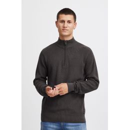 Blend Herren Troyer "BHCodford"phantom grau, Gr. XXL, unifarben, Feinstrick, 100% Baumwolle, Pullover, Schicker Pullover mit Rei&szlig;verschlusskragen
