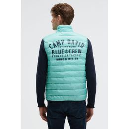 Steppweste CAMP DAVID, Herren, Gr. 4XL, new aqua, Material: 100% Polyester, Futter: 100% Polyester, F&uuml;llung: 100% Polyester, bedruckt, regular fit normal, Westen Steppweste, mit elastischem Saumabschluss